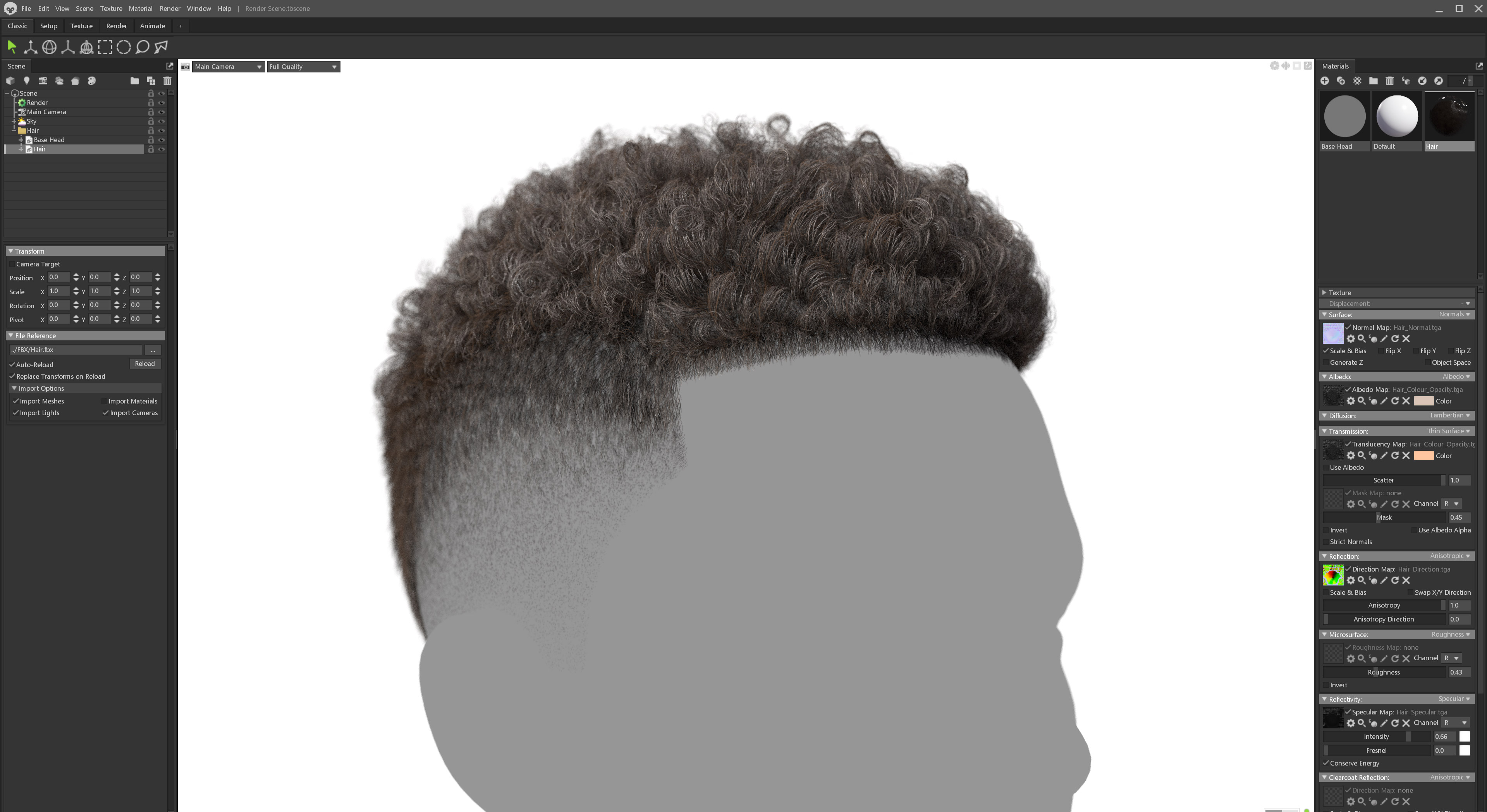 Realtime Hair - short afro male hair